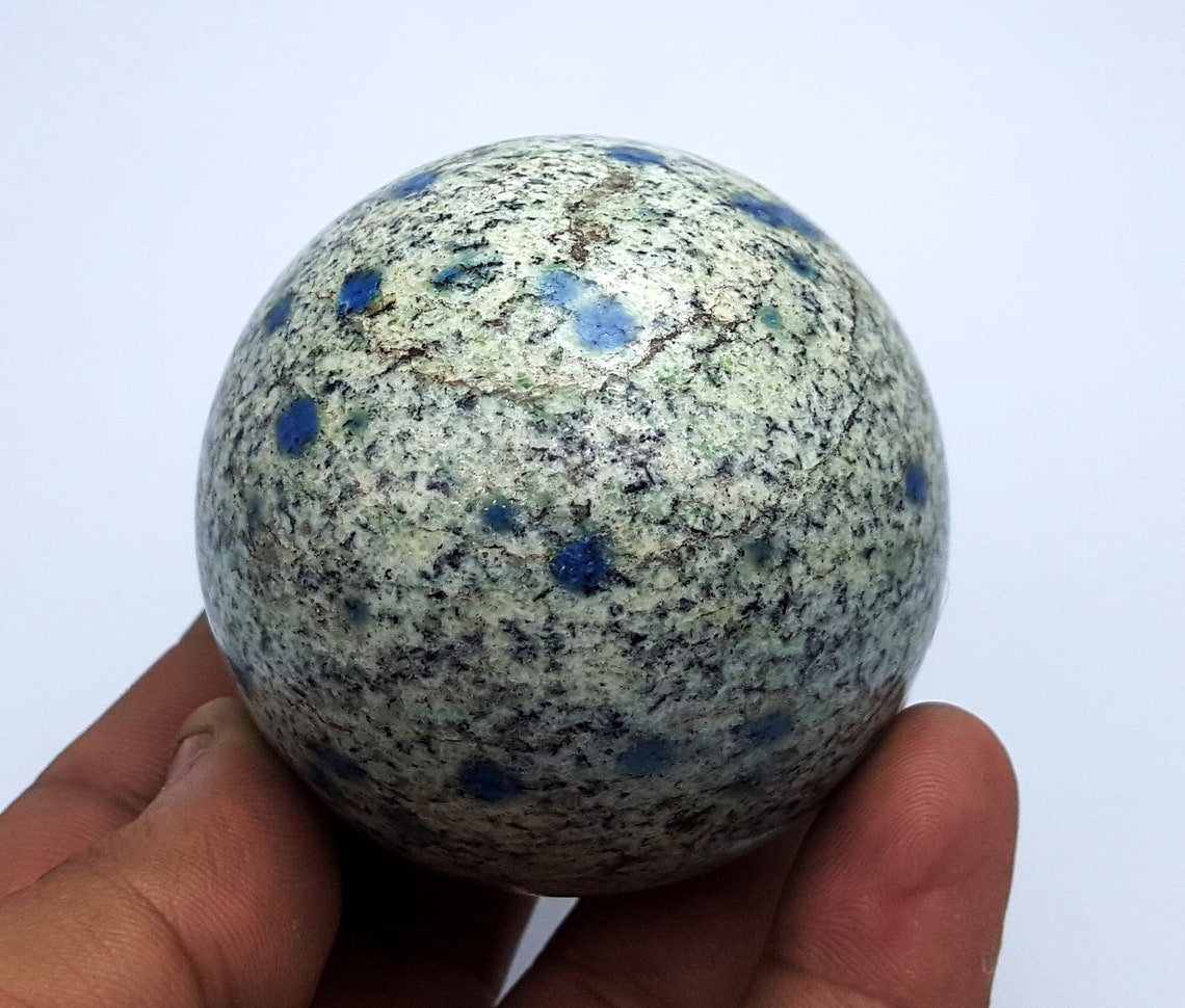 K2 Japer Sphere With Full Blue Dots - Afghan Precious Minerals